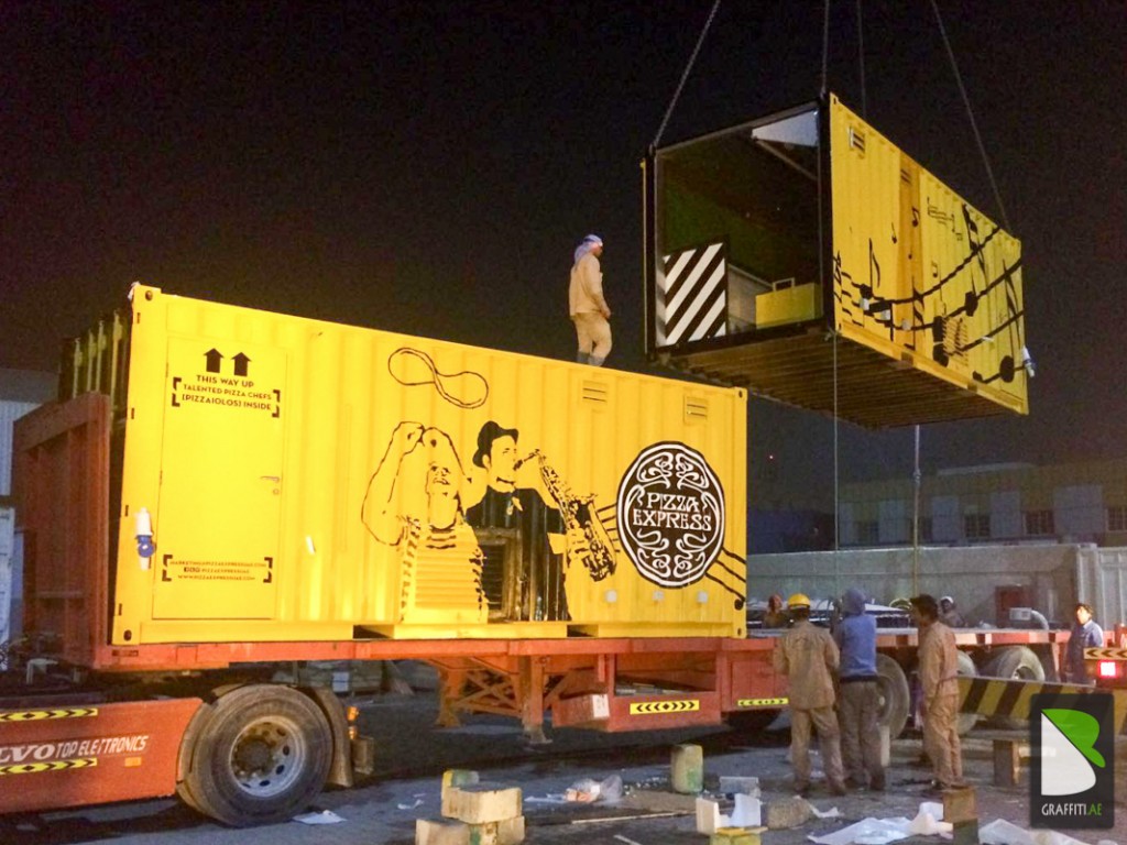 Pizza Express Container Street-Art – JBR Dubai | GRAFFITI .AE